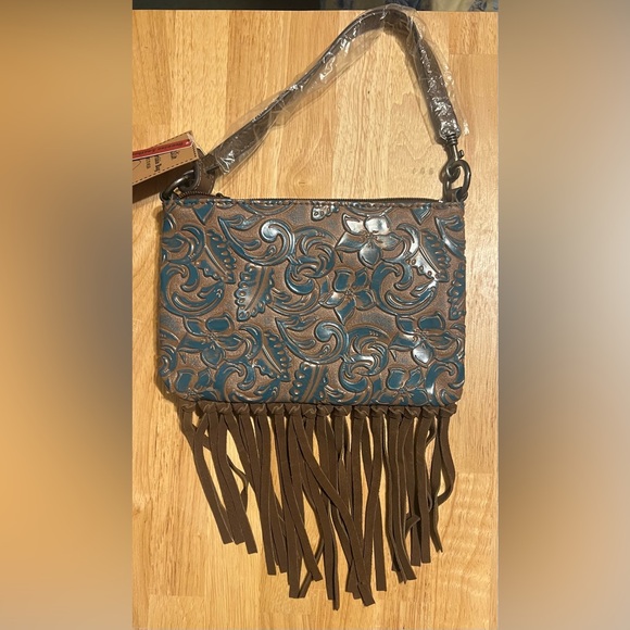 Justin Boots | Bags | Justin Convertible Bag Nwt Turquoise Brown ...